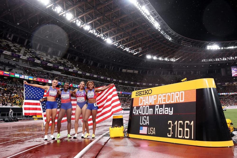 Olympian Aaliyah Butler Helps U.S. Set Championship Record in 4x400m ...